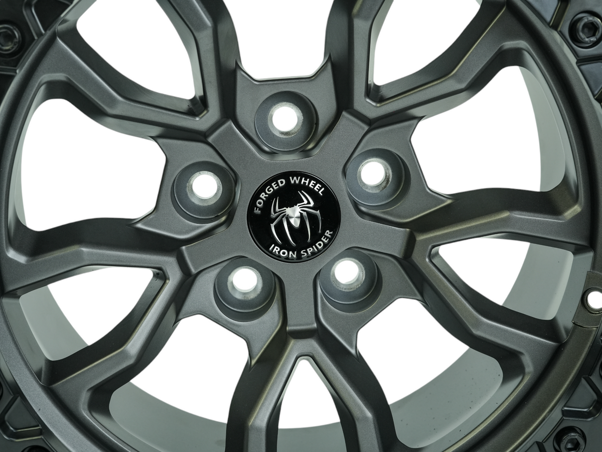 Matte Grey Iron Spider Forged Aluminum Rims With Mat Black Beadlock fo ...