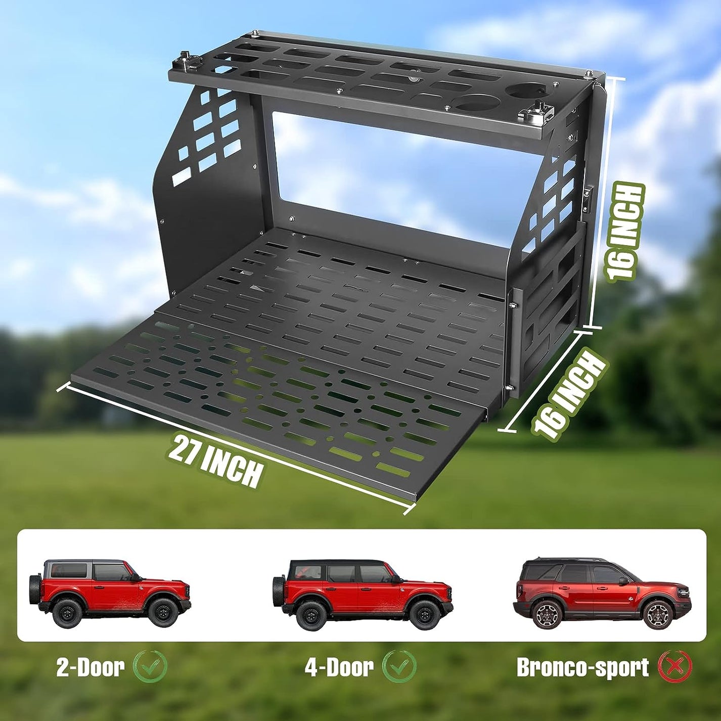 Rear Door Foldable Table Tailgate working table for Ford Bronco 2/4 Do ...